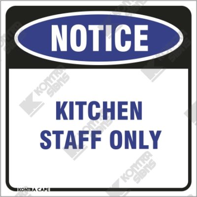 WC121 - Kitchen Staff Only - Kontra Signs