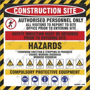 WC470 - Construction Site Safety Board - Kontra Signs