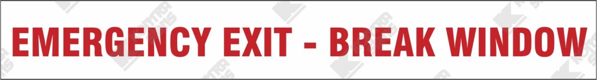 WC771 - Emergency Exit - Break Window - Kontra Signs